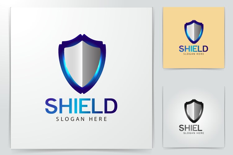 Shield logo ideas inspiration design Royalty Free Vector