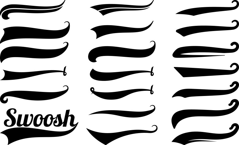Baseball tails swoosh swash swish typography Vector Image