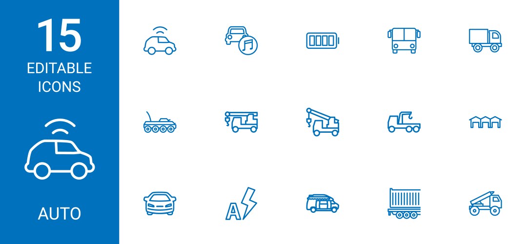 25 auto icons Royalty Free Vector Image - VectorStock