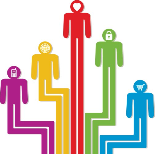 People cartoon symbols Royalty Free Vector Image