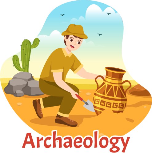 Archeology with archaeological excavation Vector Image