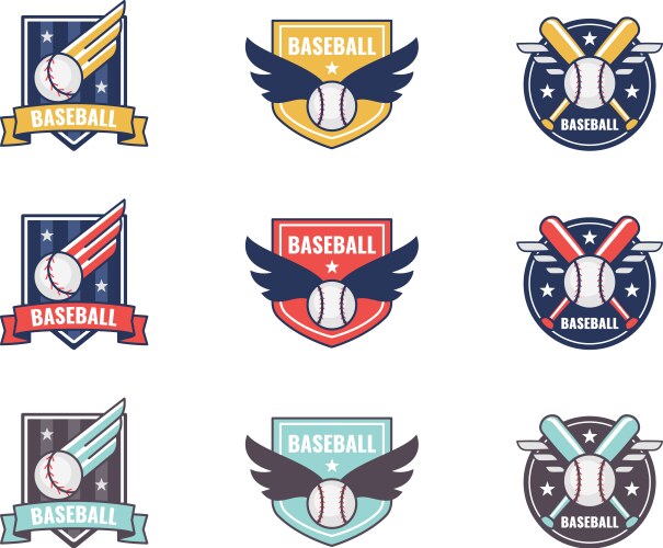 Sports crest emblem set Royalty Free Vector Image