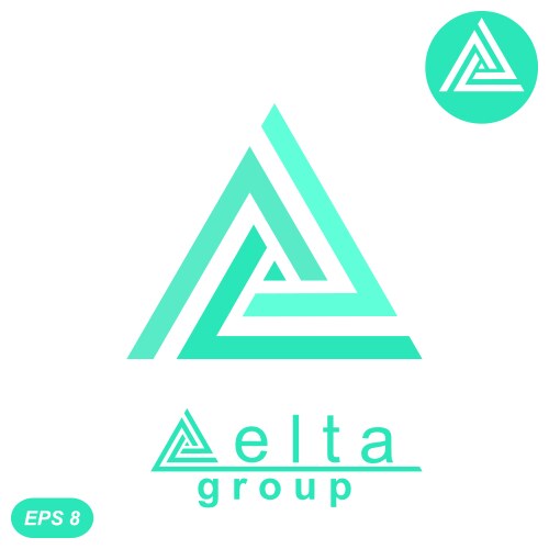 Delta letter icons set Royalty Free Vector Image