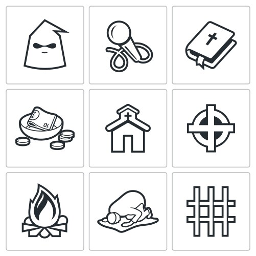 False religion sect icons Royalty Free Vector Image