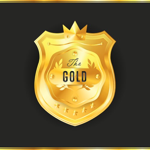 Gold police badge Royalty Free Vector Image - VectorStock