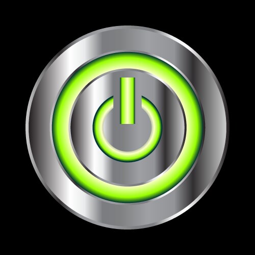 Green power button Royalty Free Vector Image - VectorStock