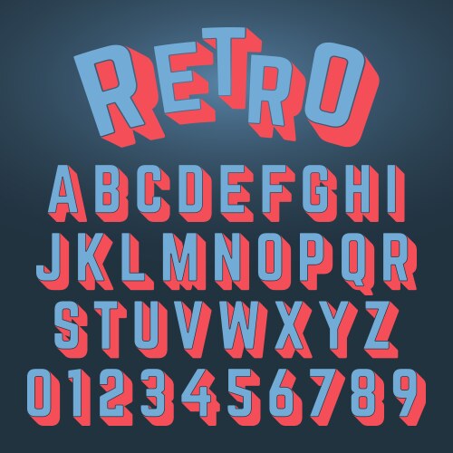 Eighties style retro font 80s design Royalty Free Vector