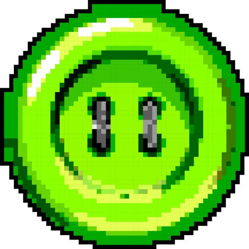 Textile sewing button game pixel art Royalty Free Vector