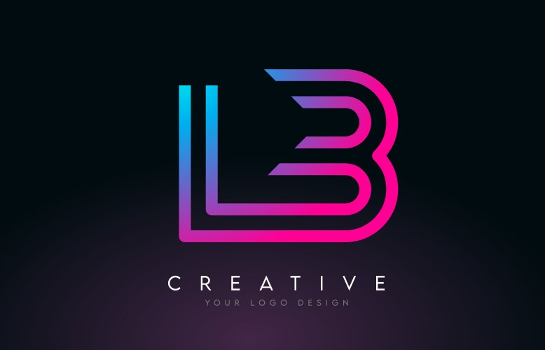 Lb l b logo design with black and white creative Vector Image