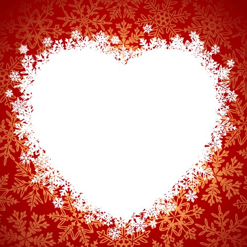 Snow frame heart Royalty Free Vector Image - VectorStock