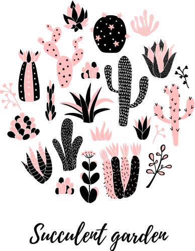 Collection of cactus plant Royalty Free Vector Image