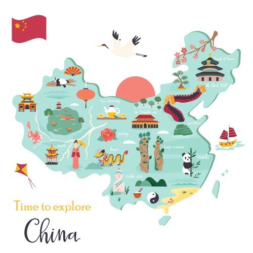China national symbols chinese culture traveling Vector Image