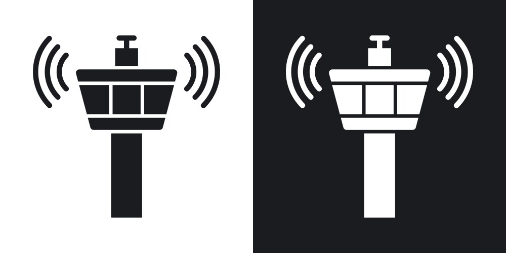 Control tower icon set Royalty Free Vector Image