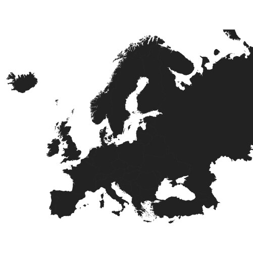 Map of europe with highlighted ireland Royalty Free Vector