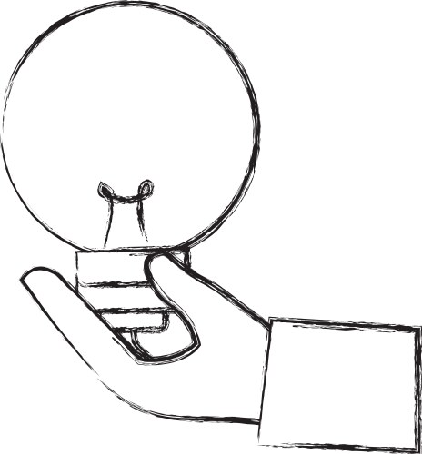 Hand with bulb light Royalty Free Vector Image