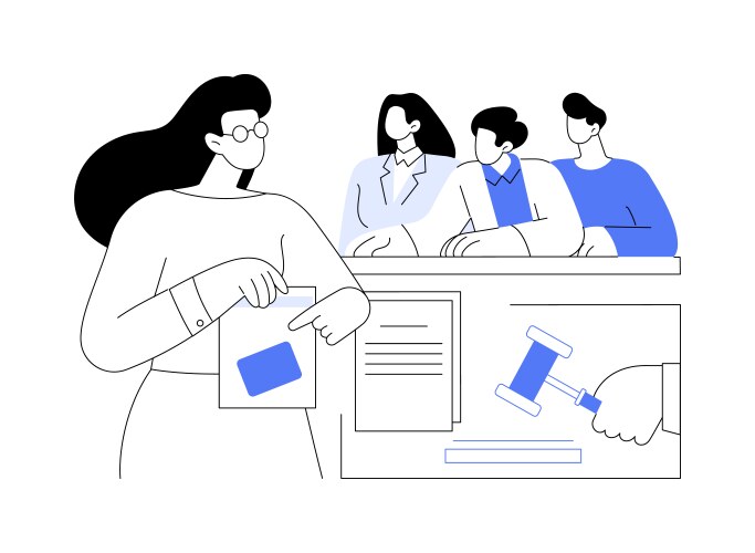 Representing client in trial isolated cartoon Vector Image