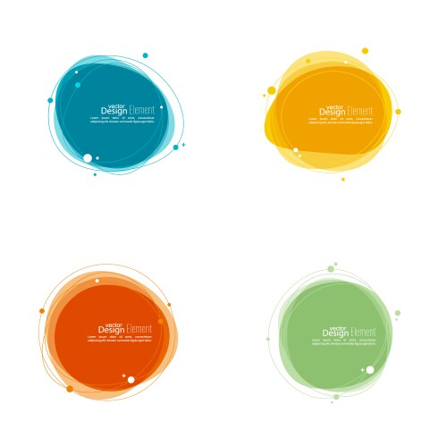 Round shape banners abstract color graphic design Vector Image
