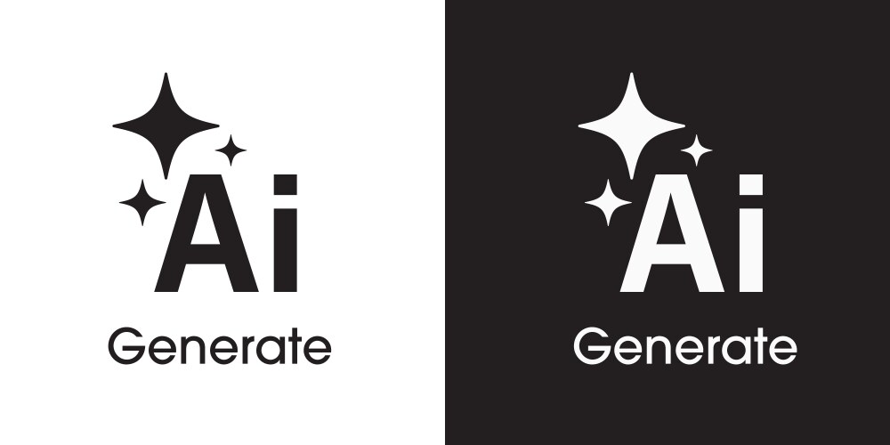 Generate ai button buttons with generate ai Vector Image