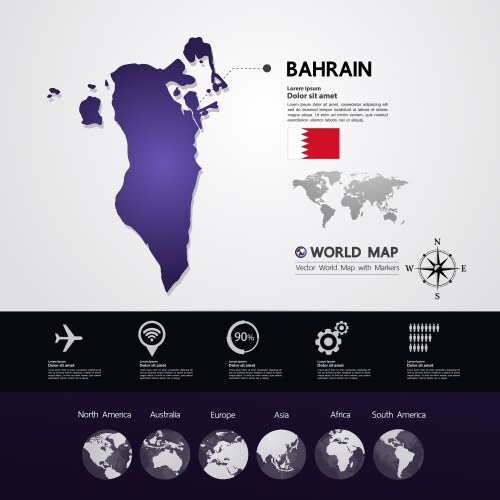 Bahrain Map Black and White Vector Images (over 350)