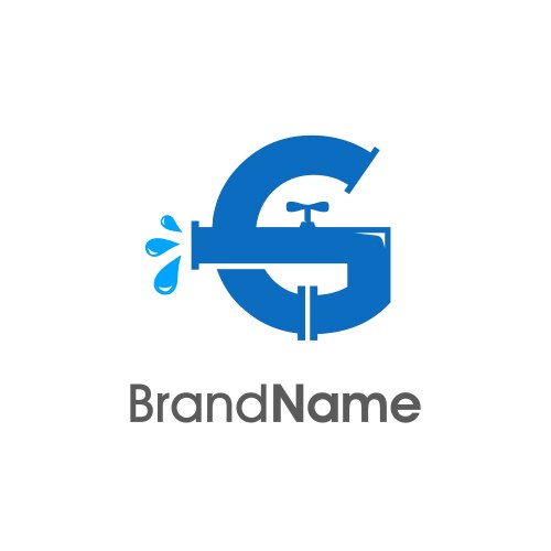 Modern initial g home plumbing logo Royalty Free Vector