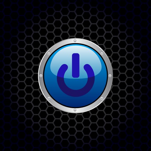 Metal power button Royalty Free Vector Image - VectorStock