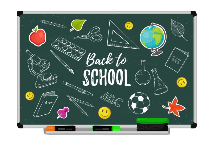 School objects collection Royalty Free Vector Image