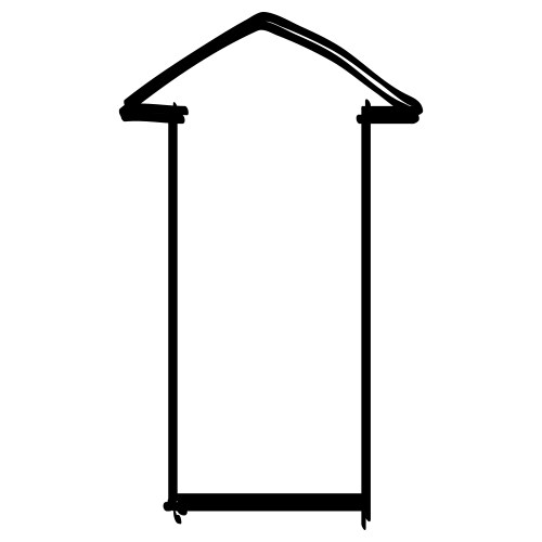 Straight arrow doodle Royalty Free Vector Image