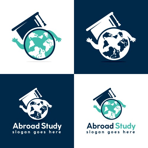 Study abroad logo design Royalty Free Vector Image