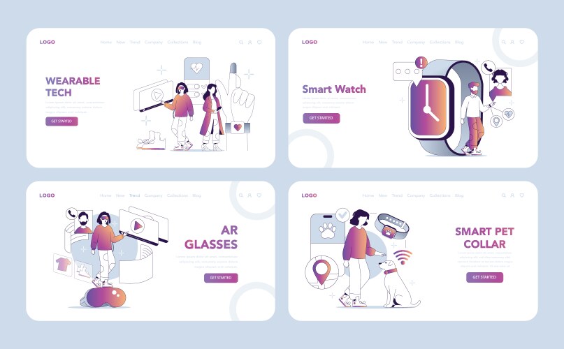 Wearable technology concept flat Royalty Free Vector Image