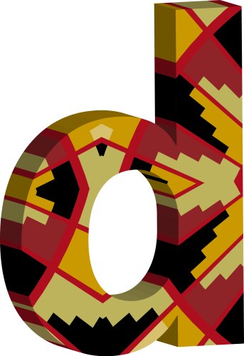 Font letter d Royalty Free Vector Image - VectorStock