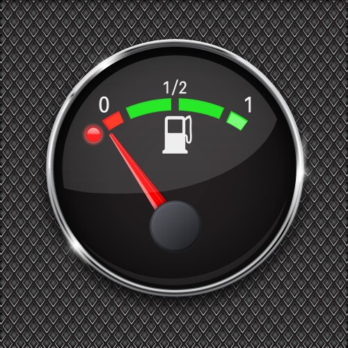 Fuel gauge scale empty tank Royalty Free Vector Image