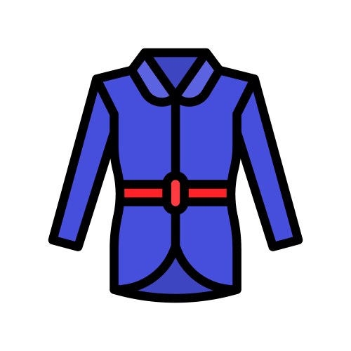 Coat filled style editable outline icon Royalty Free Vector