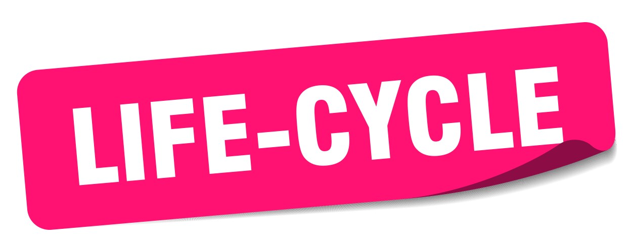 Life-cycle sticker sign isolated Royalty Free Vector Image