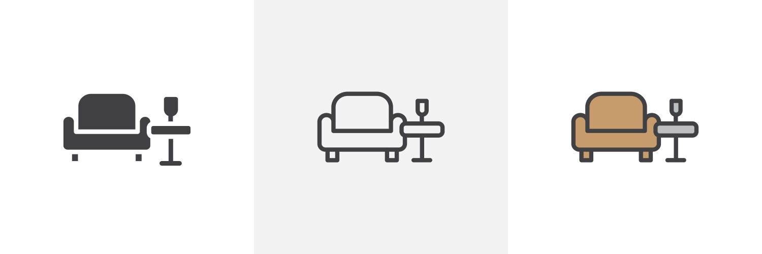 Lounge icon set on white background Royalty Free Vector