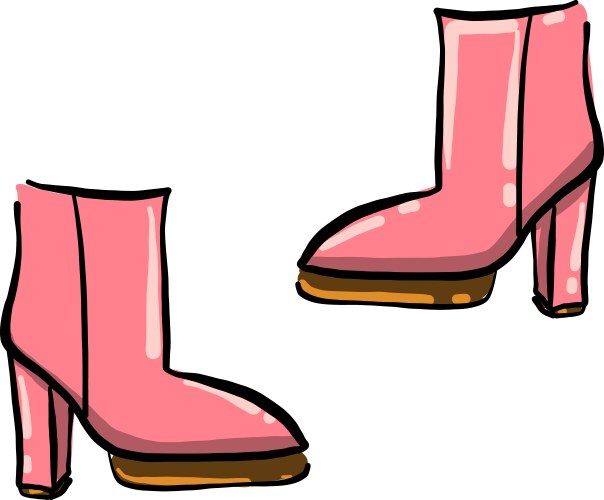 High red boots on white background Royalty Free Vector Image