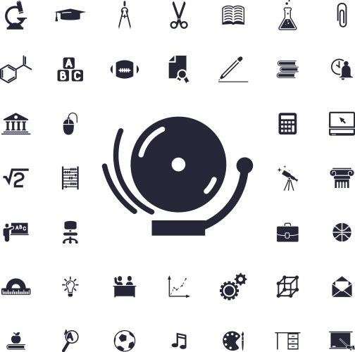 School bell icon Royalty Free Vector Image - VectorStock