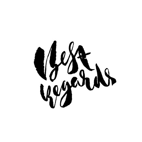 Best regards hand drawn modern dry brush Vector Image