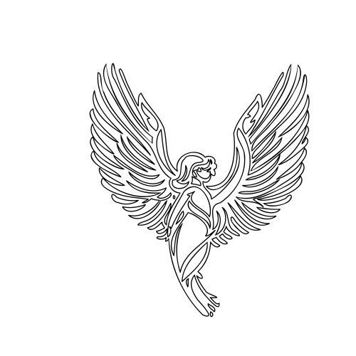Cupid wings outline sketch Royalty Free Vector Image