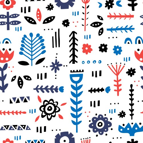 Finnish folk art pattern - scandinavian nordic Vector Image
