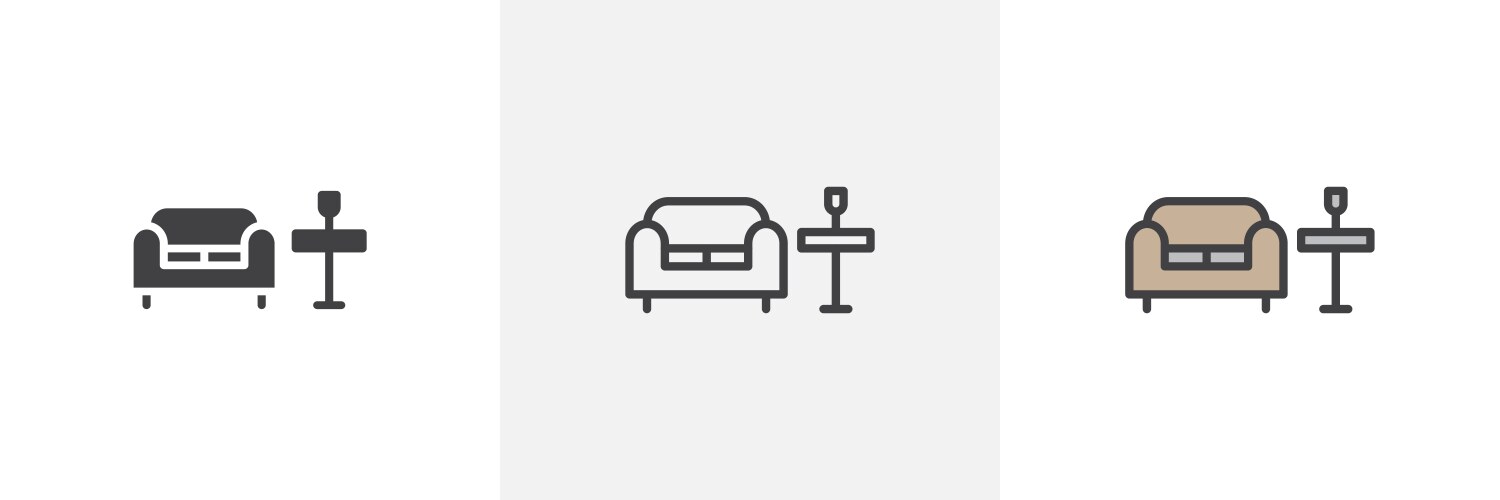 Lounge icon set on white background Royalty Free Vector