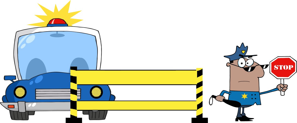 Police traffic stop cartoon Royalty Free Vector Image
