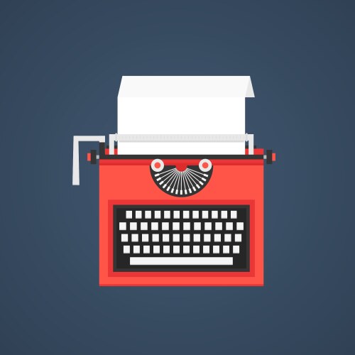 Typewriter flat icon Royalty Free Vector Image