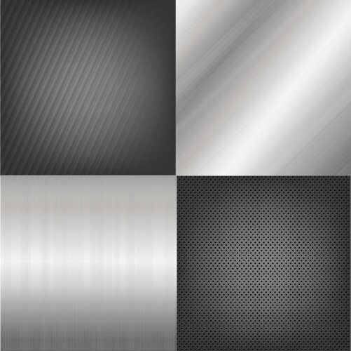 Metal texture realistic 3d samples collection Vector Image