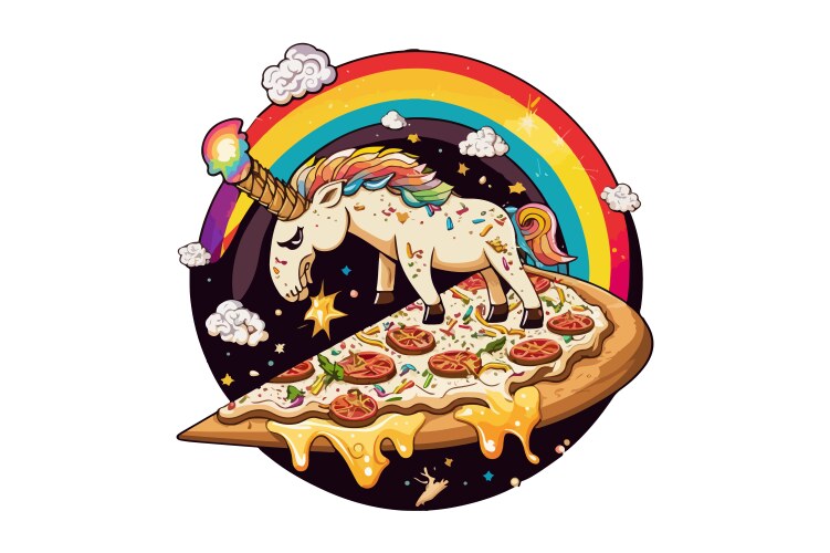 Unicorn pizza Royalty Free Vector Image - VectorStock