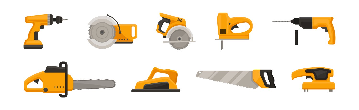 Power tools electric construction equipment Vector Image