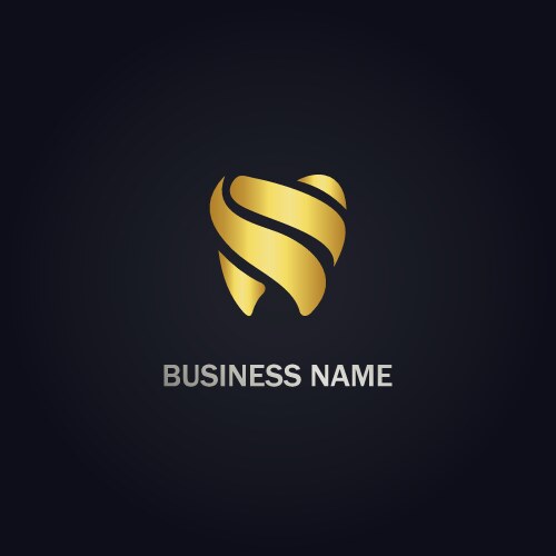 Gold dental logo Royalty Free Vector Image - VectorStock