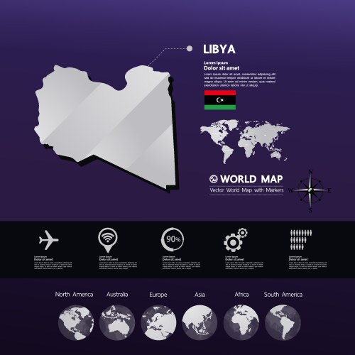 Libya map Royalty Free Vector Image - VectorStock