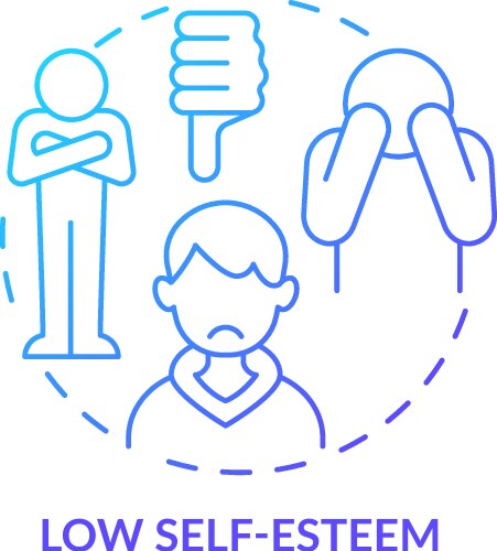 Low self esteem loathing and anger concept male Vector Image