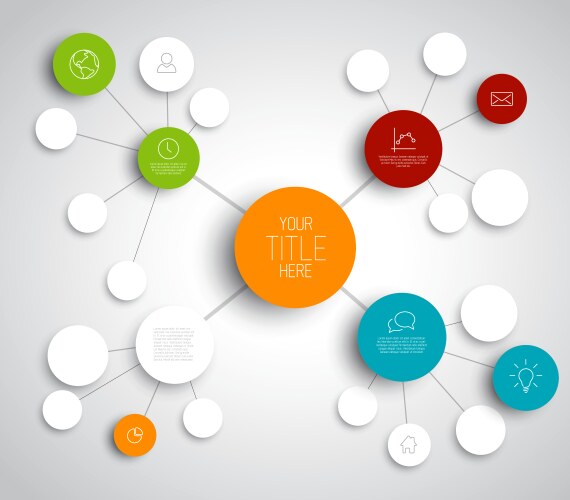 Abstract mind map infographic template Royalty Free Vector