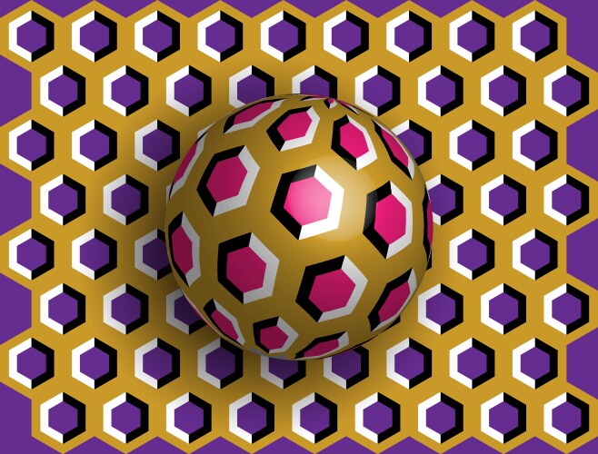 Optical balls are moving in mottled hole Vector Image
